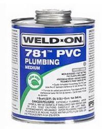 Weld-On 781 Medium Bodied PVC Pipe Cement, 1 gal Metal Can, Clear New