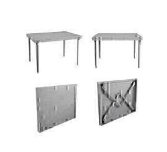 COSCO 3'8 x 2'8 Rectangle Wood Folding Dining Table in Gray Woodgrain ...