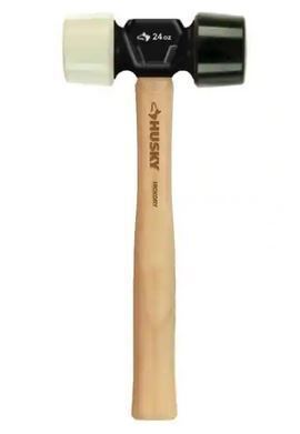 Husky 24 oz. Gray Rubber Mallet with 14 in. Fiberglass Handle / Husky ...