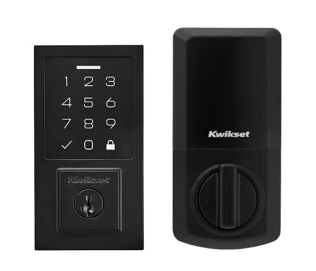 Kwikset SmartCode 270 Contemporary Matte Black Touchpad Single Cylinder ...