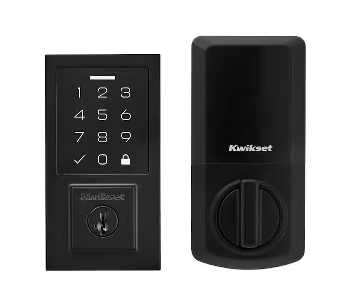 Kwikset SmartCode 270 Contemporary Matte Black Touchpad Single Cylinder ...