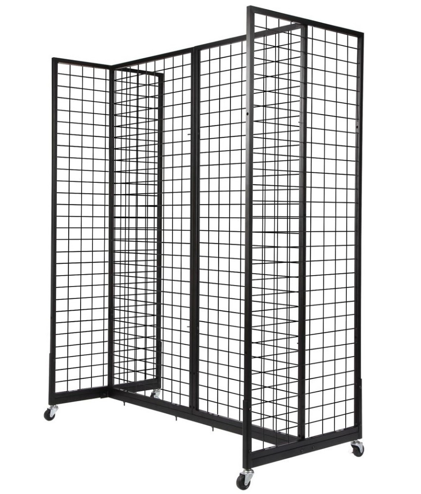 NectaCol Grid Gondola Unit, 4pcs 2'x 5' Grid Wall Panels with Sturdy ...