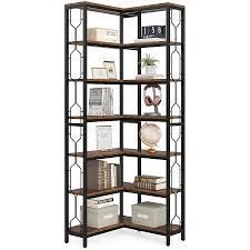 Tribesigns 7-Tier Corner Bookshelf, Industrial Corner Etagere Bookcase.New in Box $299