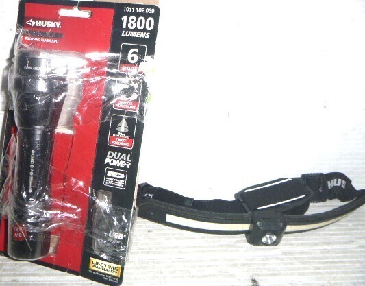 Husky 1800 Lumens Dual Power LED Rechargeable Tactical Focusing ...