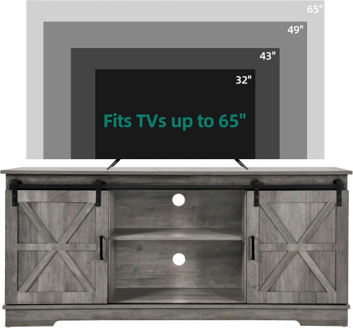 YITAHOME Farmhouse TV Stand for 65/60/55 Inch, Modern Entertainment ...